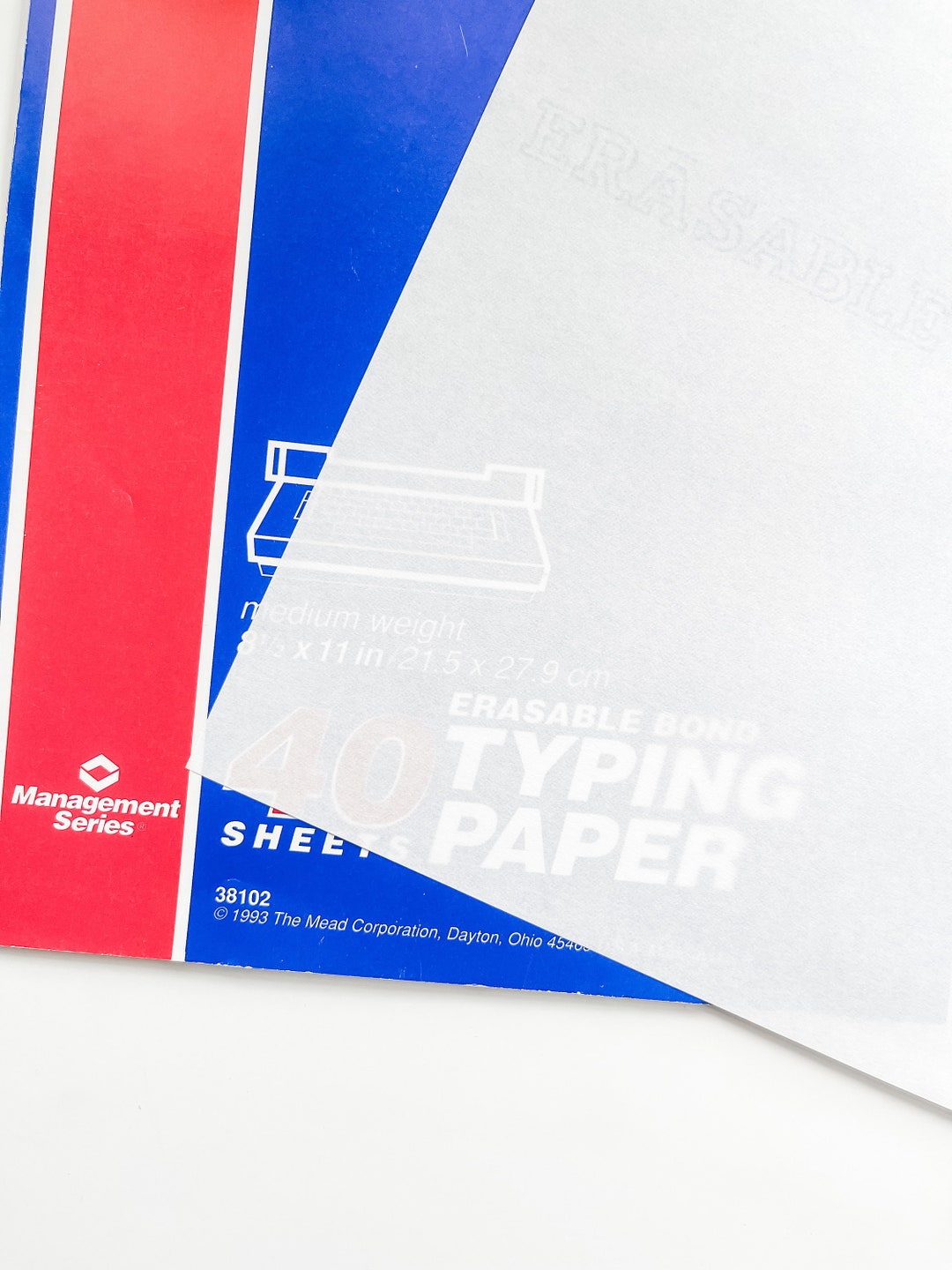 9 Sheets - Mead Erasable Bond Typewriter Paper - Medium Weight Typing ...