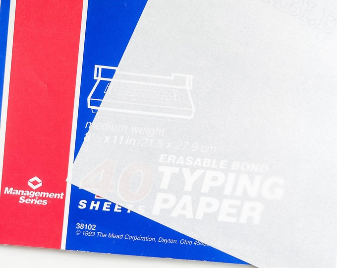 9 Sheets - Mead Erasable Bond Typewriter Paper - Medium Weight Typing ...