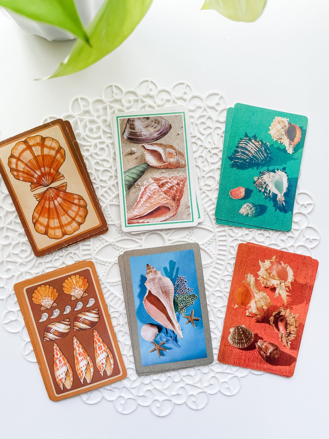 12 Vintage Beach Shells Playing Cards Game Ephemera Vintage Paper Junk ...
