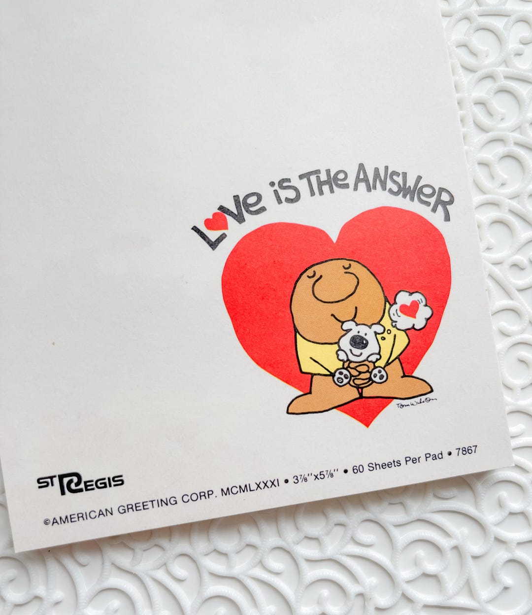 1980's Ziggy love is the Answer Notepad Vintage Paper Creative ...