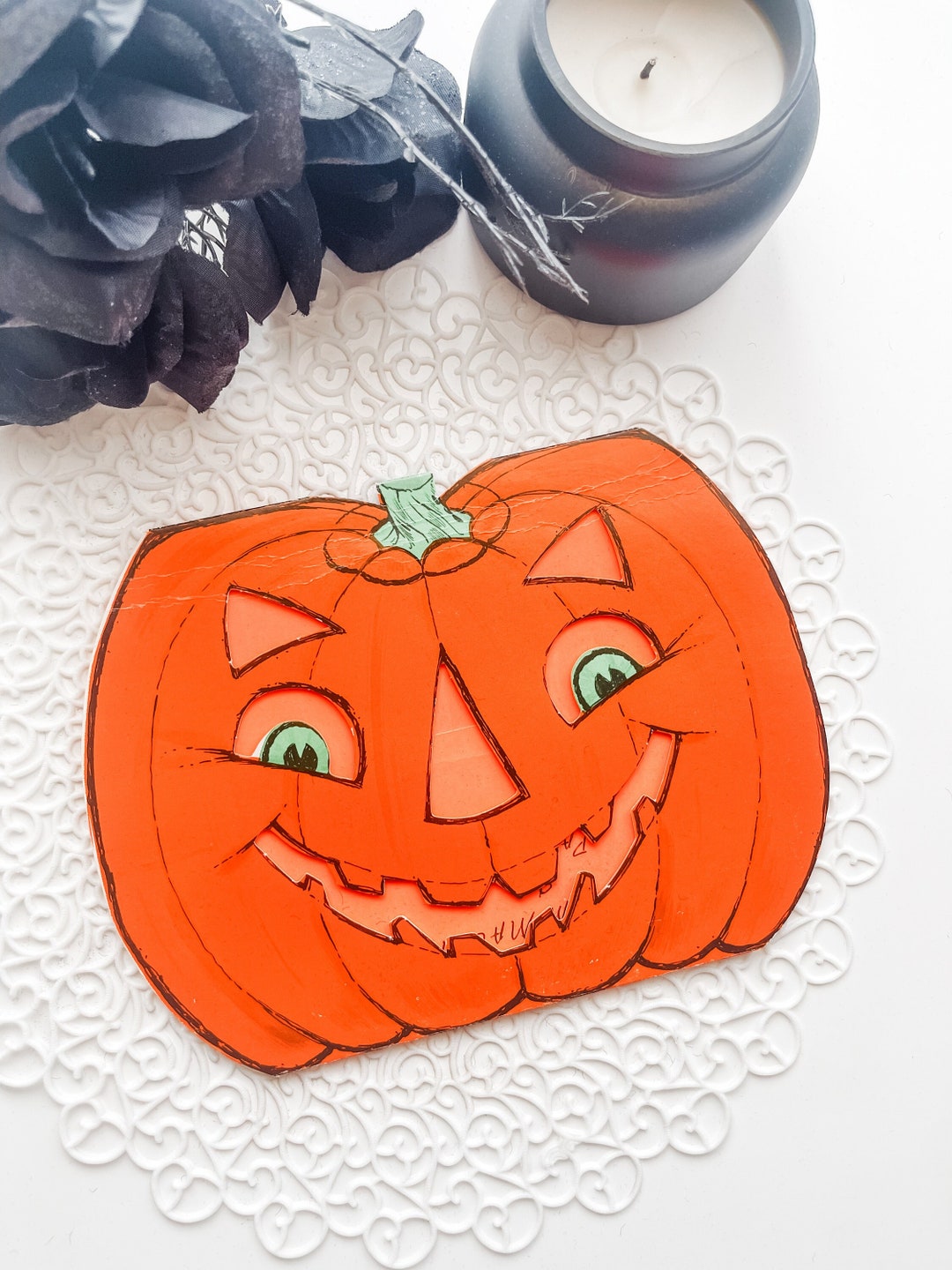 Vintage USED Norcross Jack O'lantern Standing Card - Vintage Norcross ...