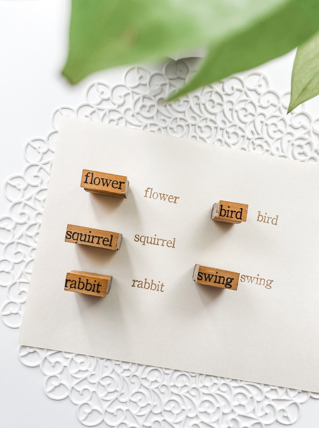 Spring-themed Word Stamp Pack - Vintage Wooden Handled Rubber Stamps ...