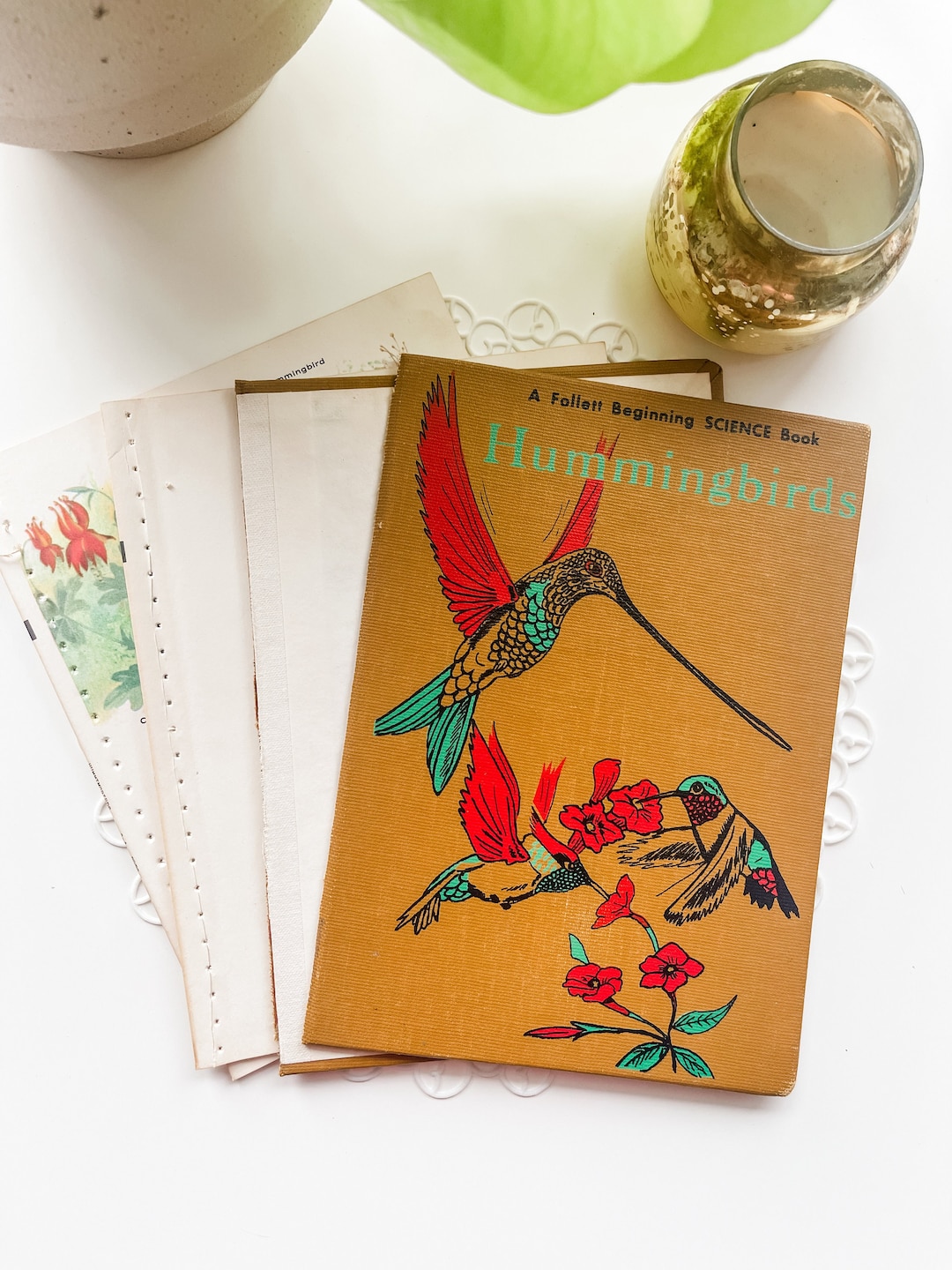 Vintage hummingbirds Book Covers and Pages Vintage Craft Supply Vintage ...