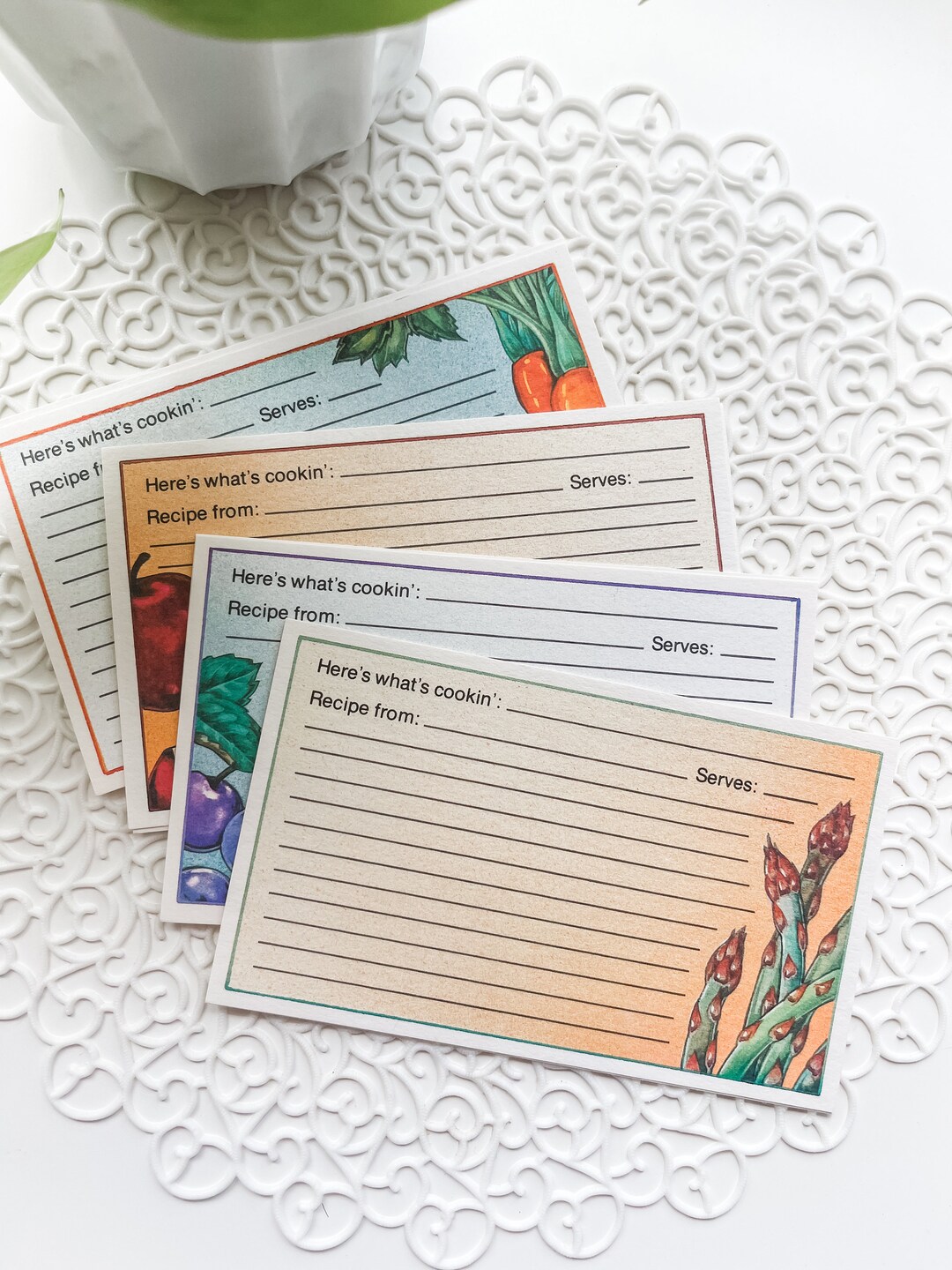 8 Vintage Current "harvest" Recipe Cards - Ephemera - Junk Journal ...