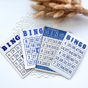 Blue BINGO Card Variety Pack - Set of 8 - Ephemera - Vintage Paper ...