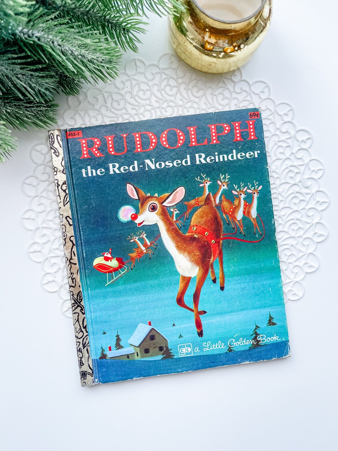 Rudolph the Red-nosed Reindeer - Little Golden Book - Altered Book ...