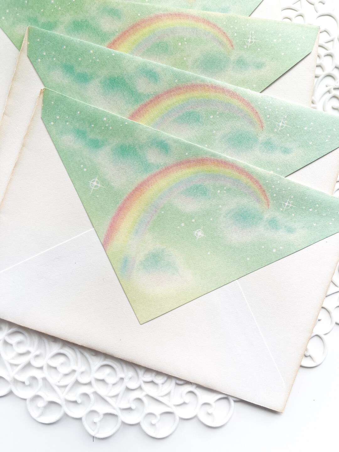 4 1980's Rainbow Envelopes Vintage Envelopes Vintage Paper Stationery ...