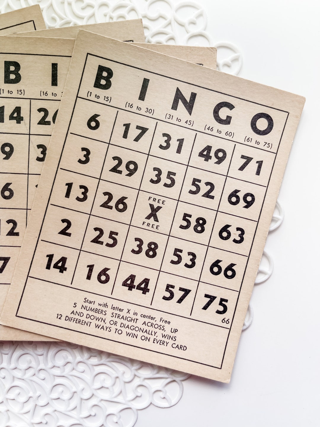 Vintage BINGO Cards - Set of 5 - Ephemera - Vintage Paper - Vintage ...