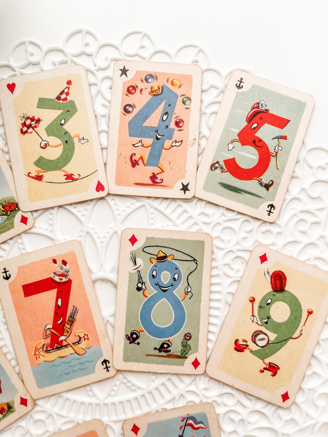 11 - Mini Vintage Whitman Crazy Eights Playing Cards - Game Ephemera ...