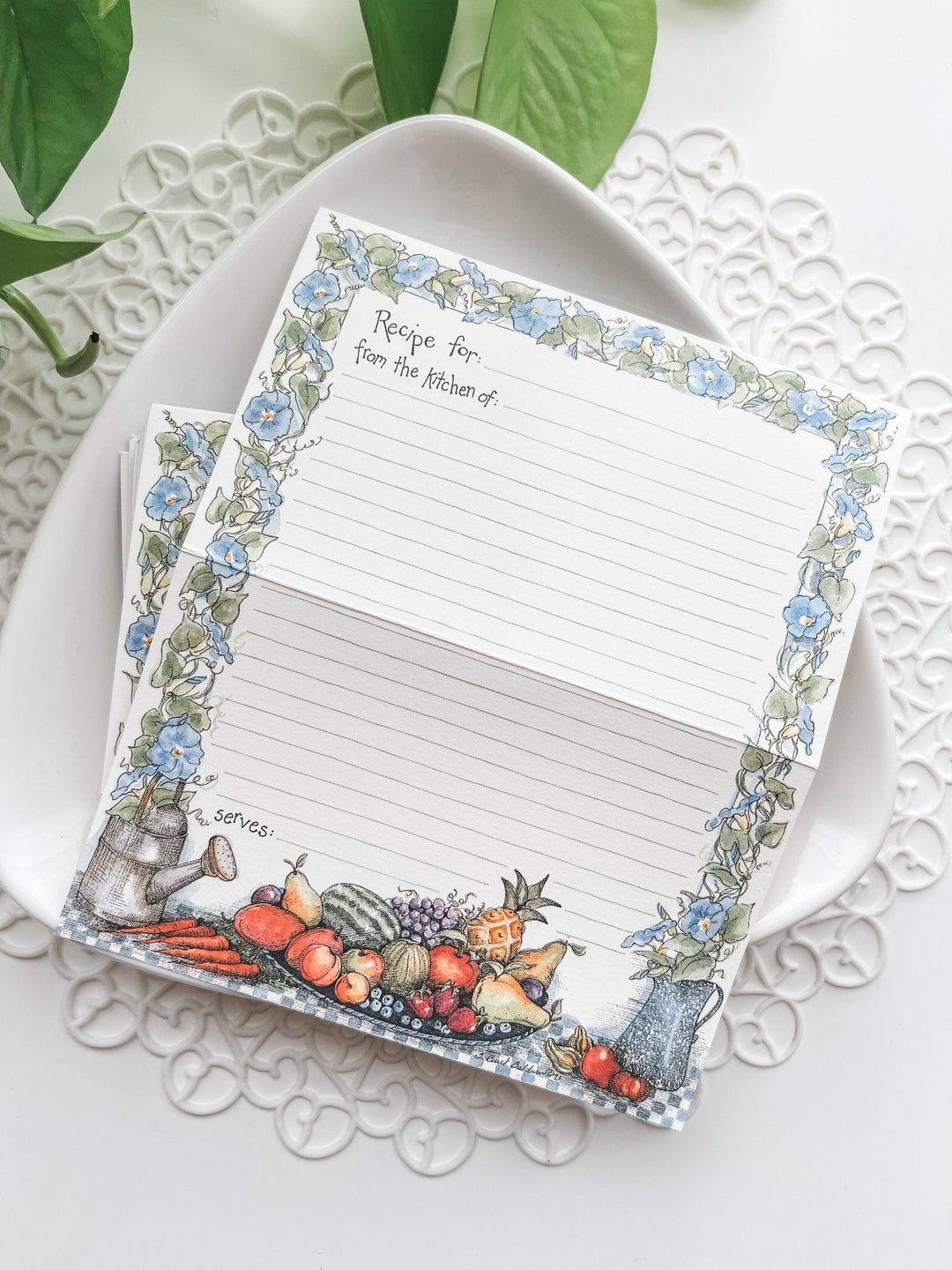 8 1990's Main Street Press Folded Recipe Cards Summer Picnic ...