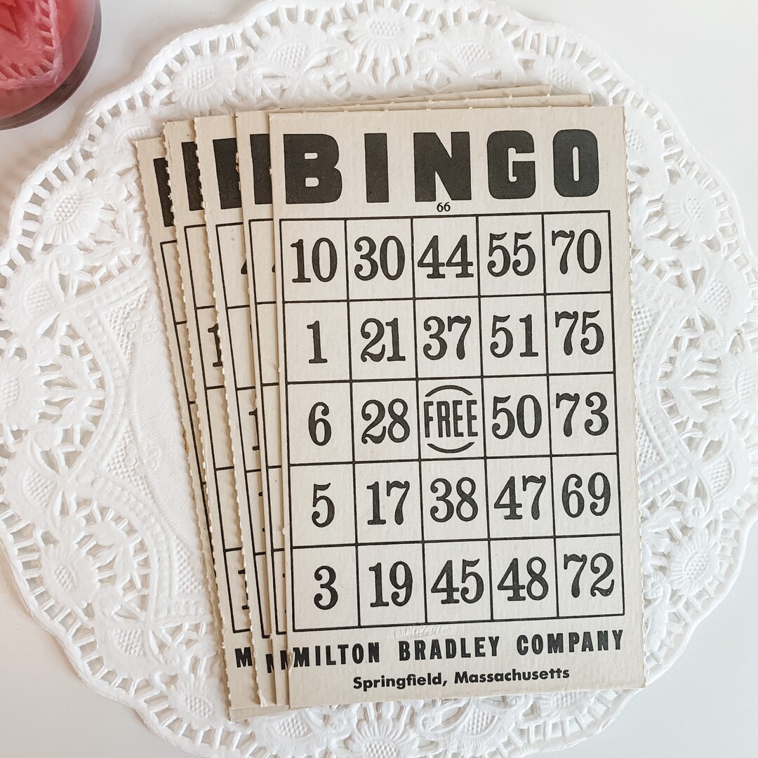 VINTAGE Milton Bradley Co. BINGO Cards Set of 5 Ephemera Vintage Paper ...