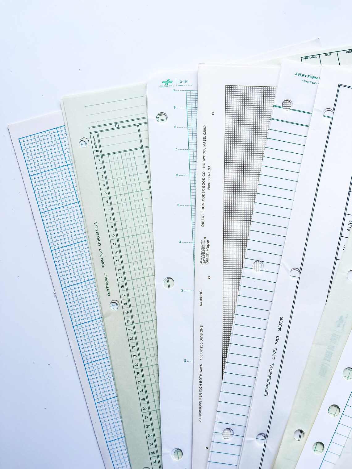 20 Piece Full Sheet Graph Paper Variety Pack - Vintage Paper Variety ...