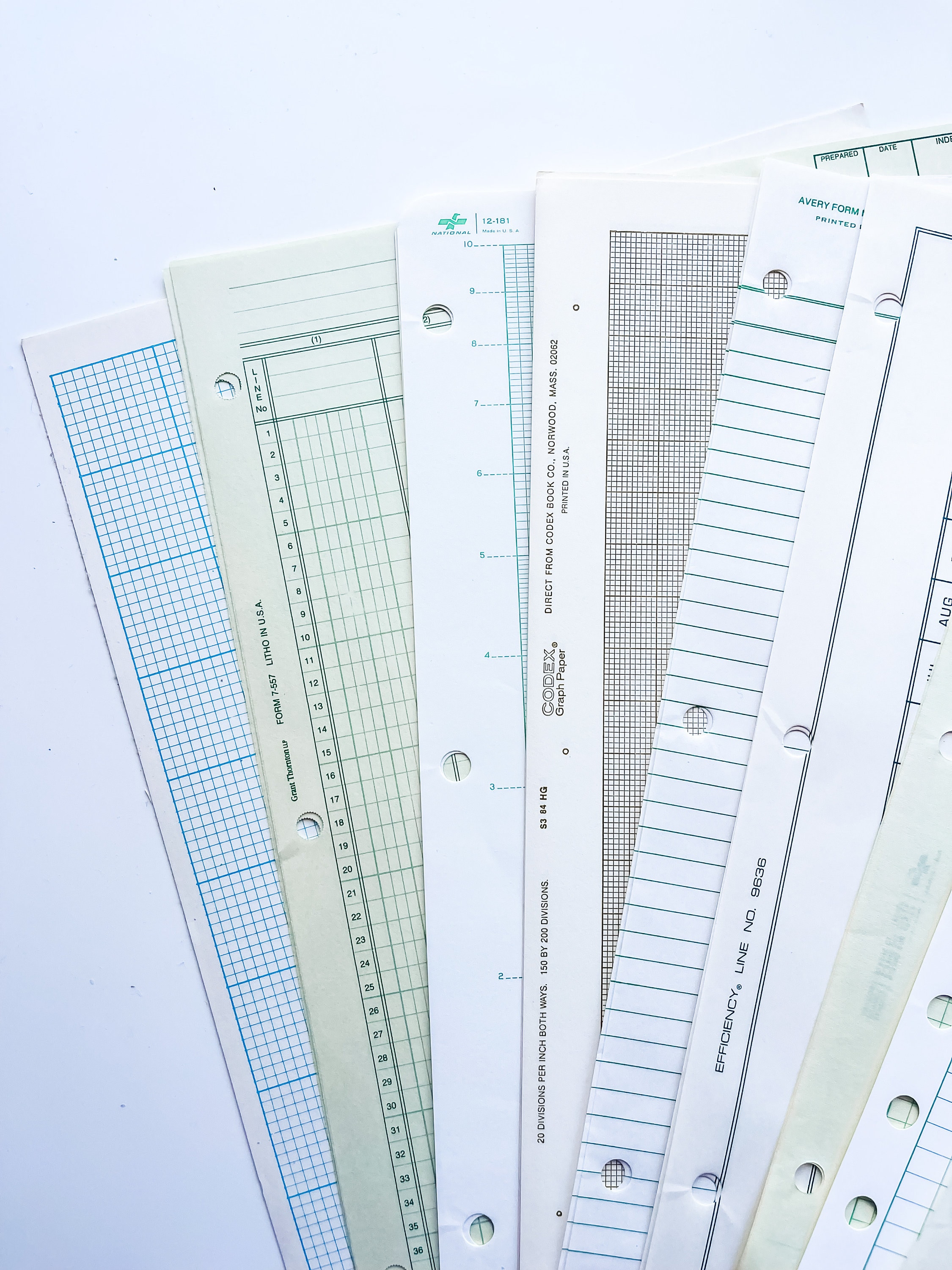 20 Piece Full Sheet Graph Paper Variety Pack - Vintage Paper Variety ...