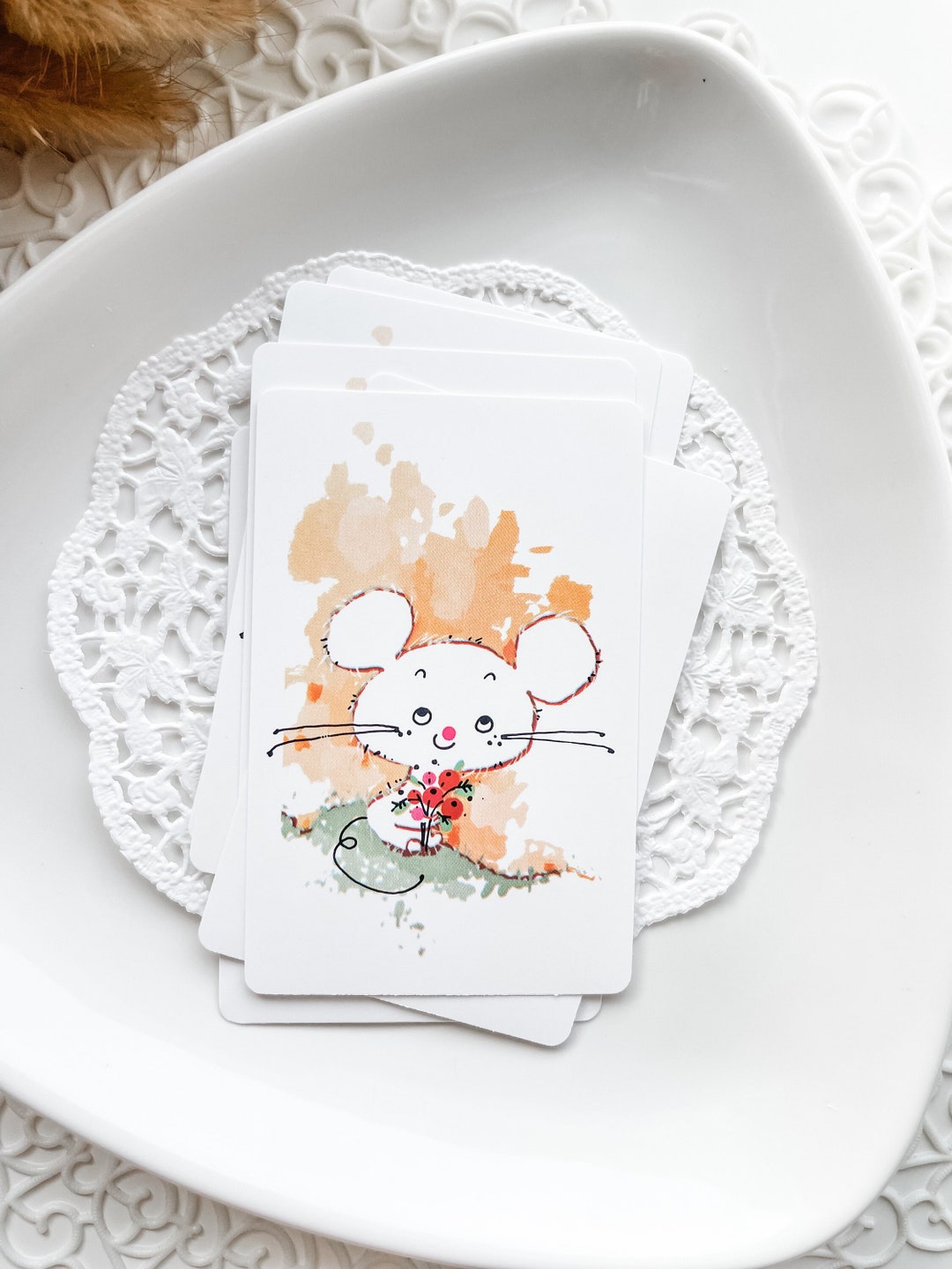 4 Vintage Cute Mouse Playing Cards - Ephemera - Junk Journal Supply ...