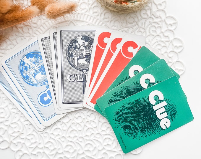 Vintage Clue Game Card Pack - Vintage Halloween Ephemera - Junk Journal ...
