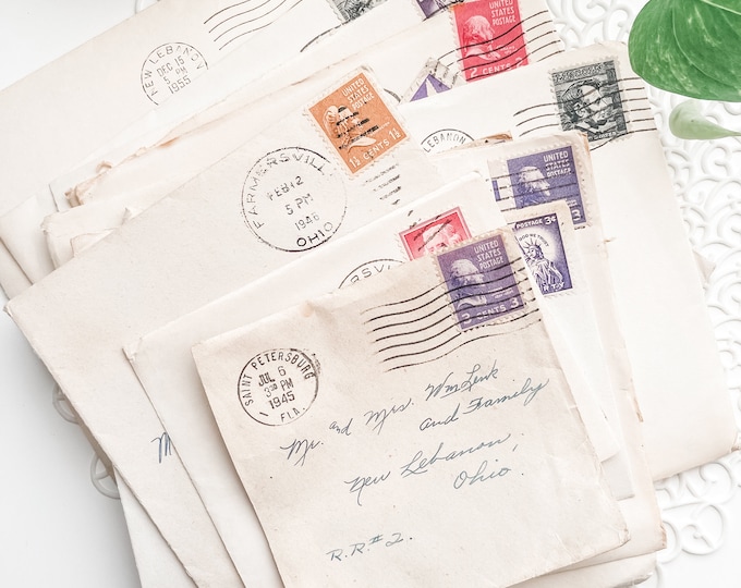 15 Vintage Used Envelopes - Vintage Envelopes - Vintage Journal Supply ...