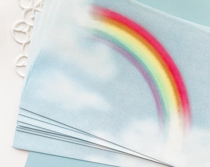 1977 - Vintage Rainbow Envelopes and Blue Stationery Sheets - Freelance ...