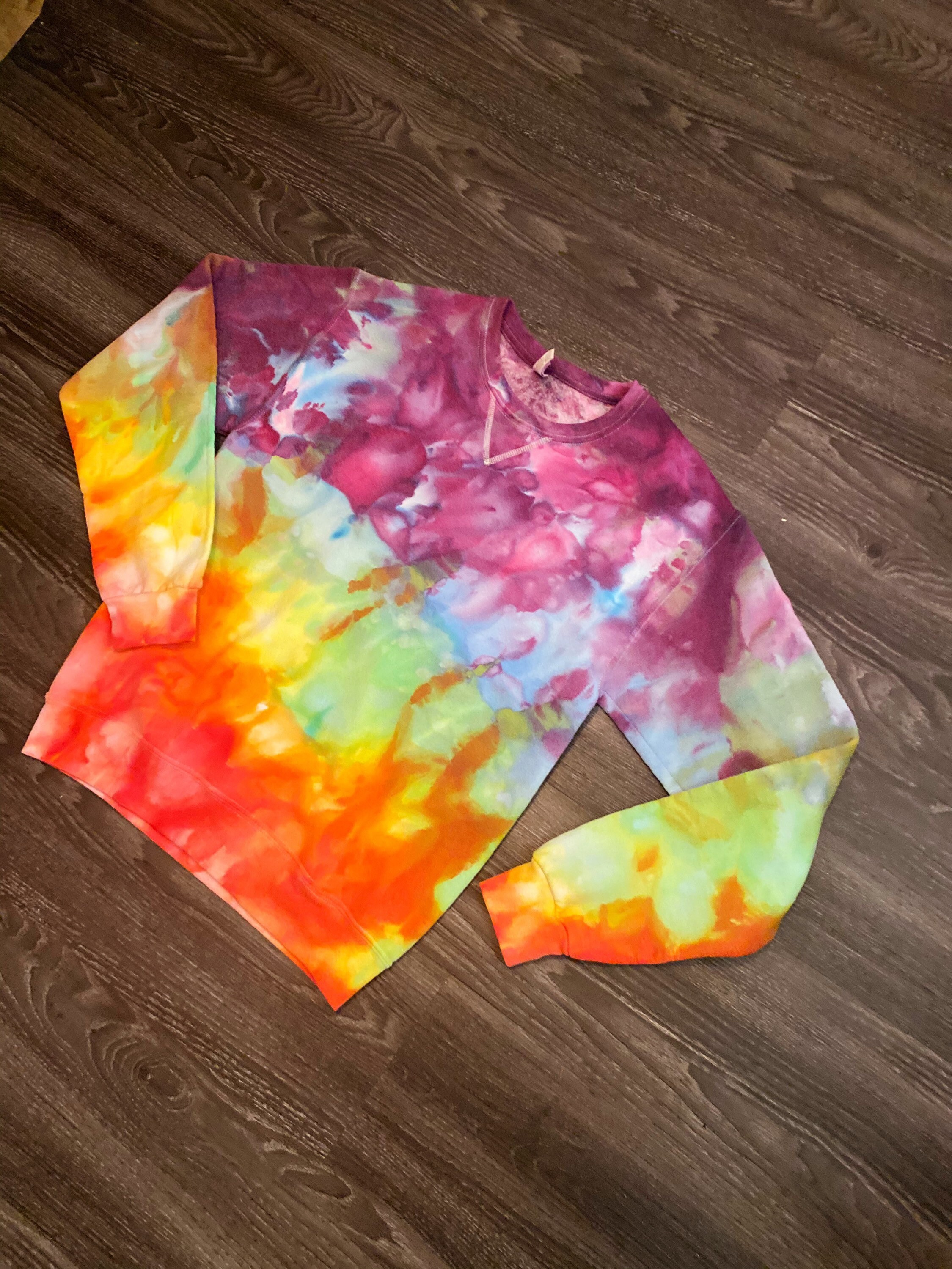 Tie Dye Sweatshirt Tie Dye Loungewear Tie Dye Rainbow | Etsy
