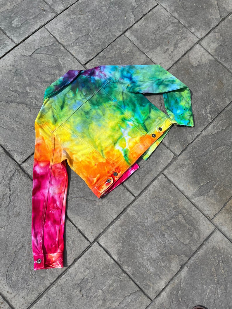 Womens Rainbow Tie Dye Jean Jacket Tie Dye Rainbow Tie - Etsy