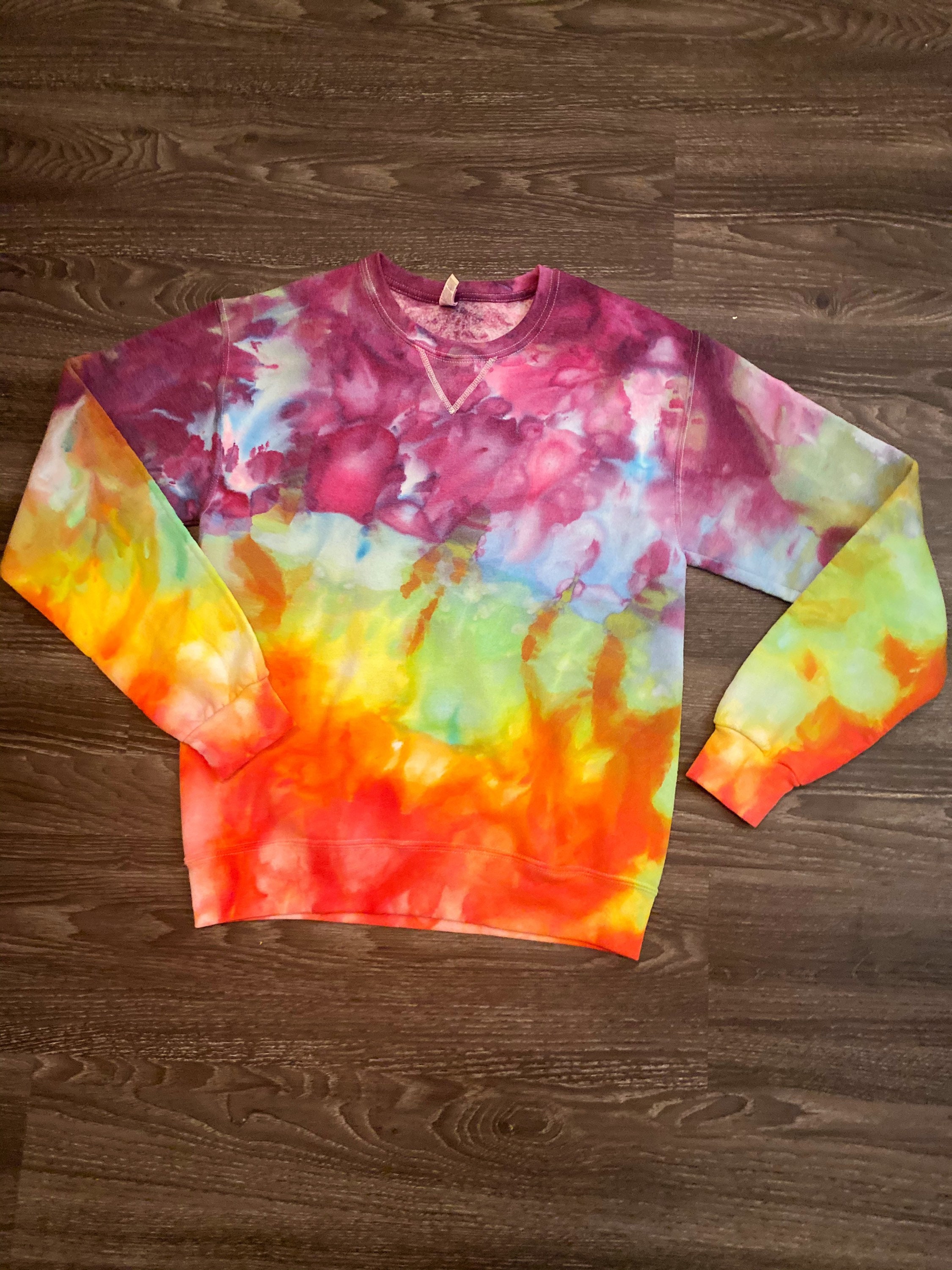 Tie Dye Sweatshirt Tie Dye Loungewear Tie Dye Rainbow | Etsy