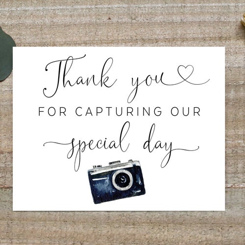Thank You for Capturing Our Special Day Wedding Photographer - Etsy