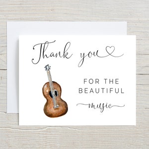 Thank You for the Beautiful Music, Guitarist Thank You Card, Card for ...