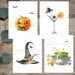 Watercolor Halloween Card Set, Fall Card Pack, Greeting Cards ...