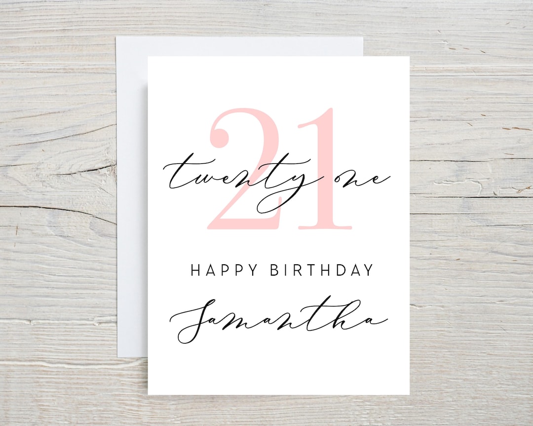 Personalized 21st Birthday Card: Custom Twenty One Card - Etsy