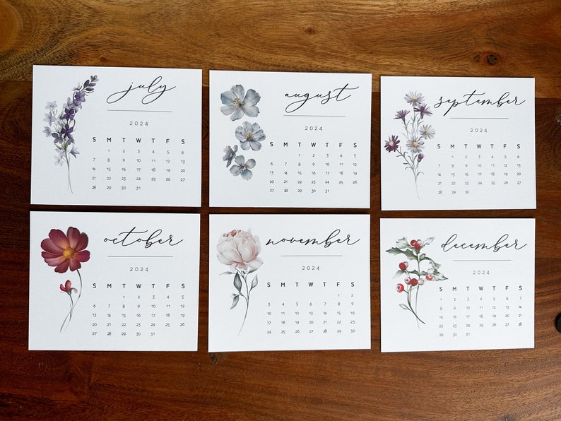 Birth Month Flower Desk Calendar 2026: Small Monthly Floral Desk Decor ...