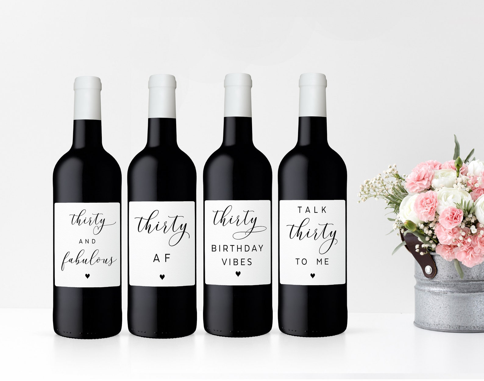 30 Birthday Wine Labels Dirty Thirty Wine Labels Talk Thirty - Etsy