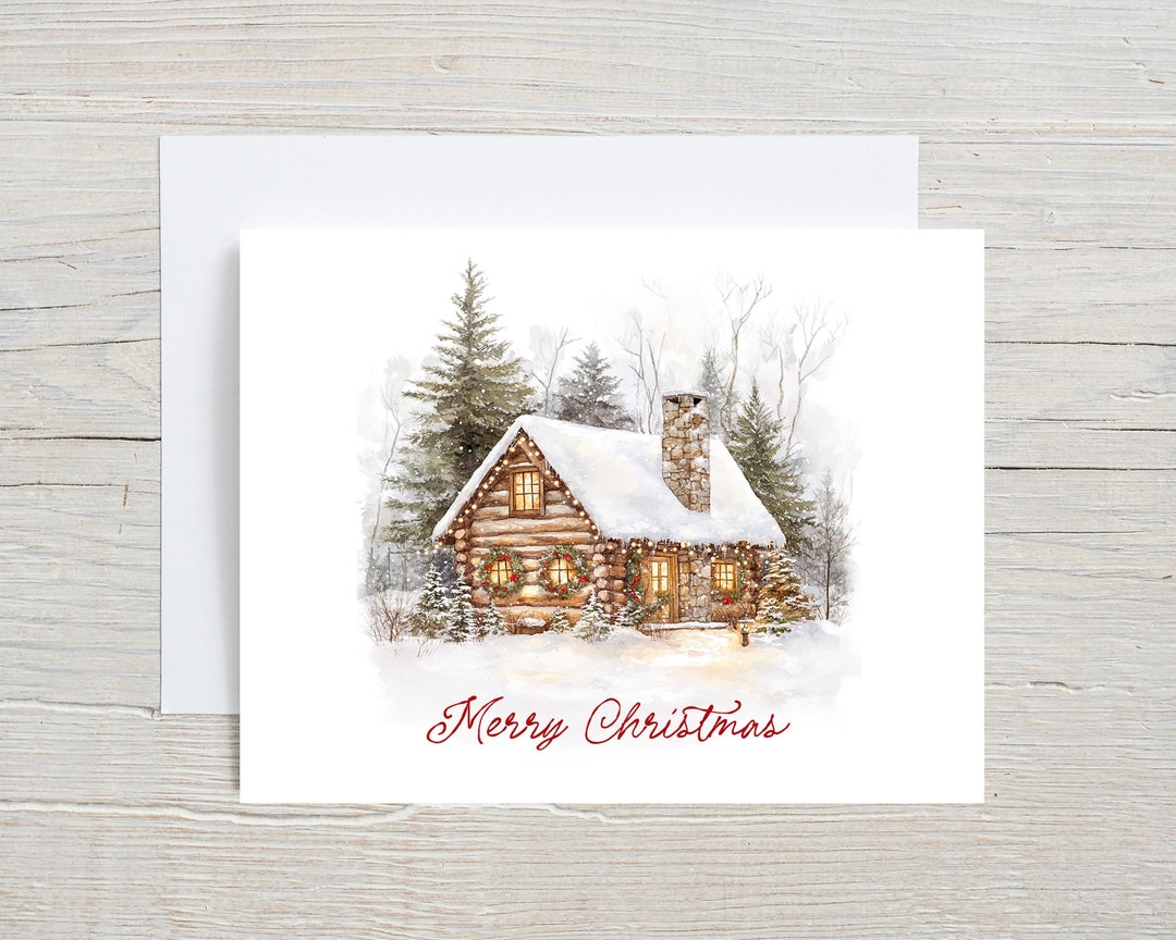 Rustic Cabin Christmas Cards: Winter Woods Holiday Set - Etsy