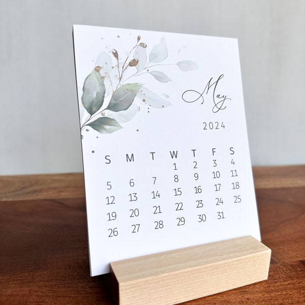 Desk Calendar With Stand - Etsy