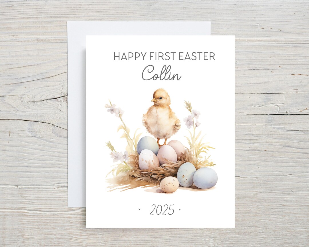 First Easter Card for Baby, Cute Easter Baby Chick, Happy Easter Card ...