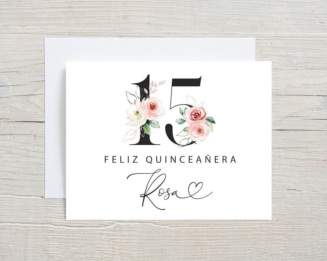 15th Birthday Card, Happy Sweet 15 Birthday Card, Personalized With ...