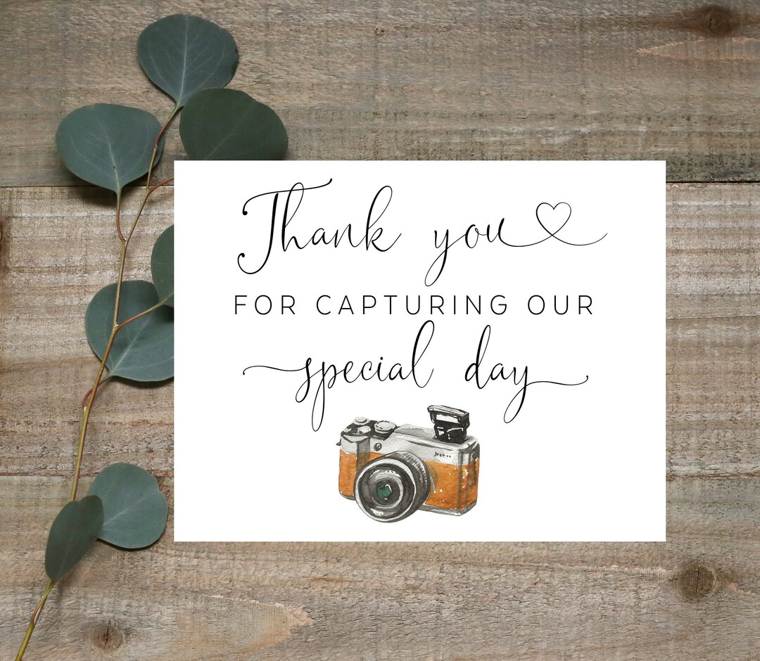 Gracias por capturar nuestro día especial, gracias al fotógrafo de bodas, tarjeta de ...