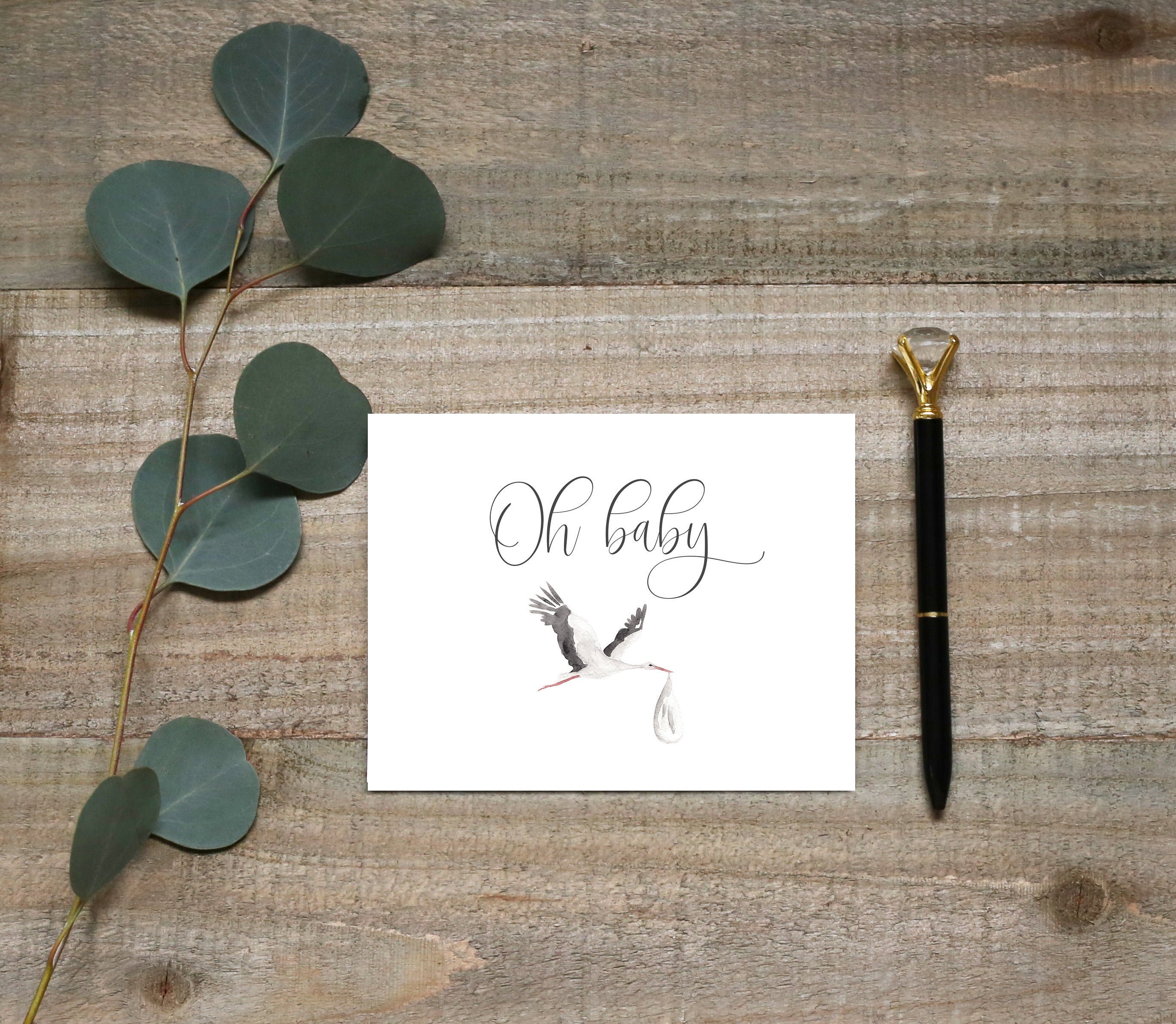 Oh Baby Card, Stork Card, You're Going to Be Grandparents Card ...