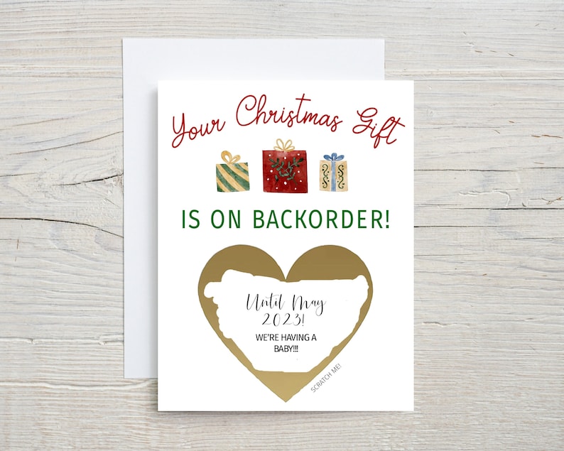 Your Christmas Gift is on Backorder Card Christmas Pregnancy - Etsy