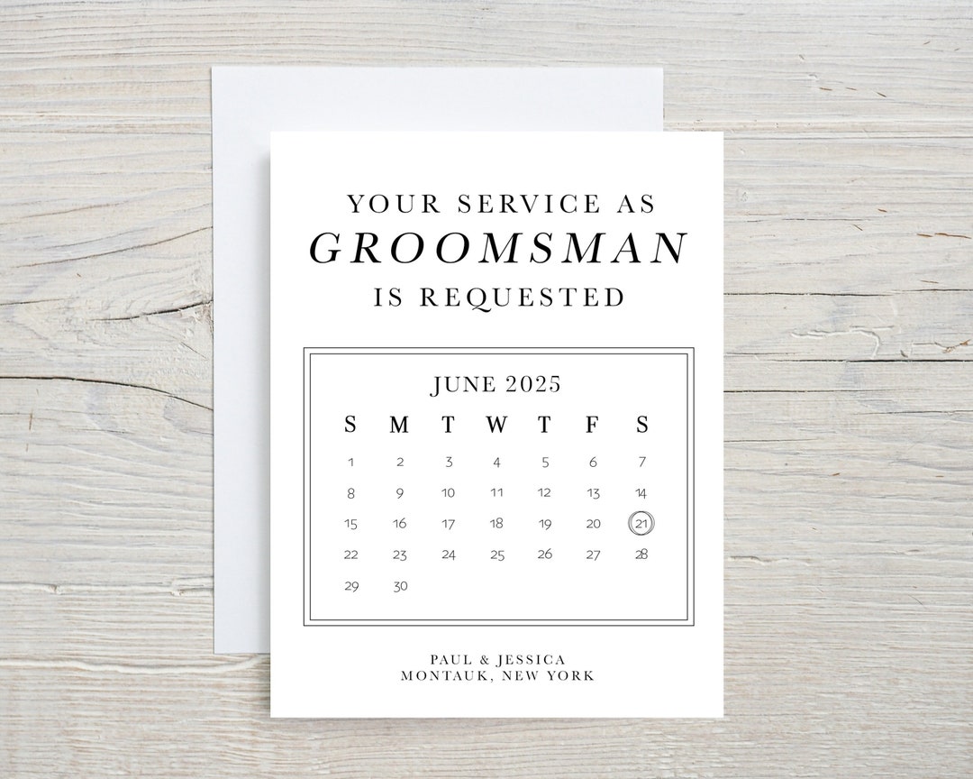 Groomsmen Card Personalized, Service is Requested, Funny Proposal Card ...