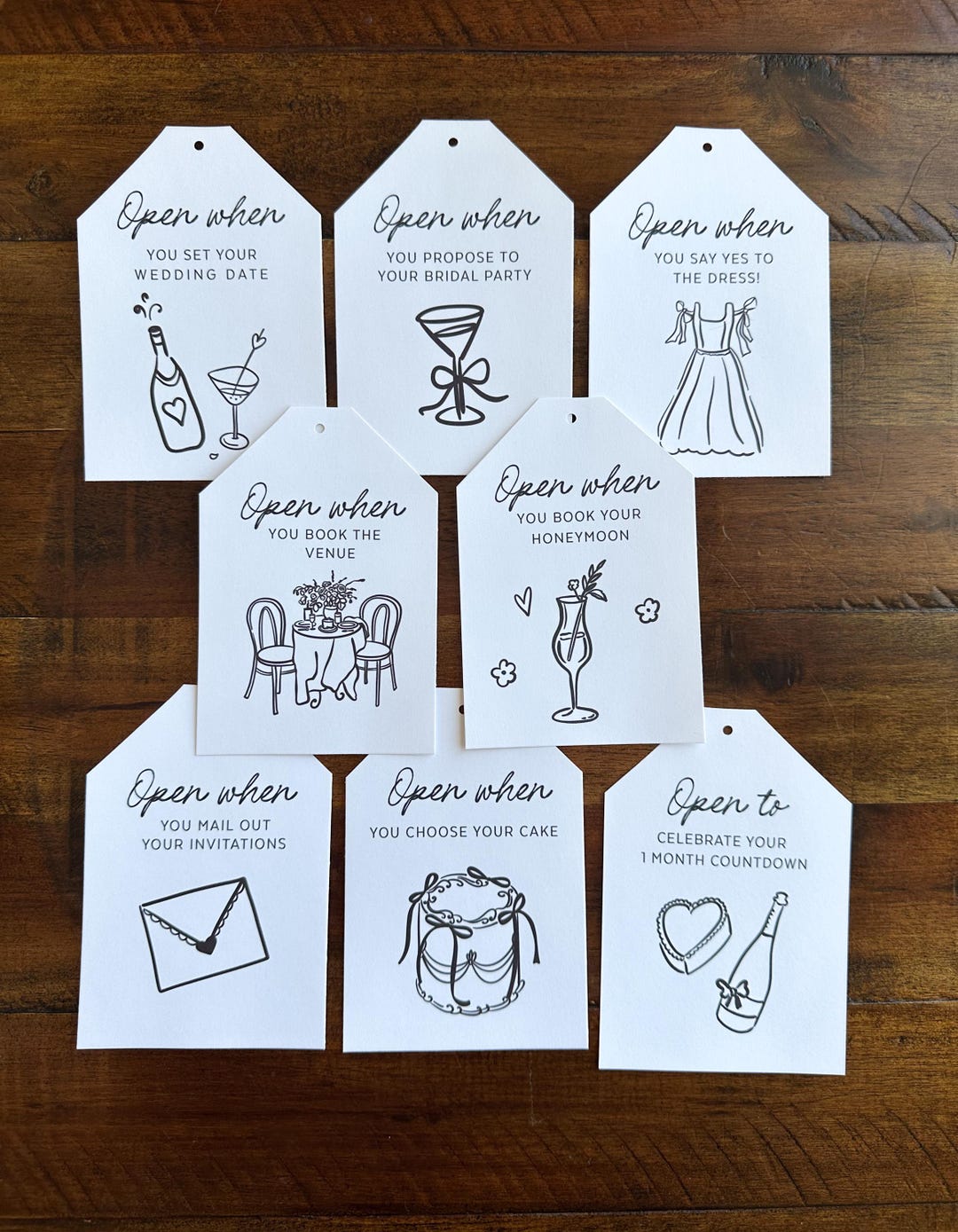 Engagement Gift Idea, Wedding Planning Milestones, Watercolor Wine Tags ...