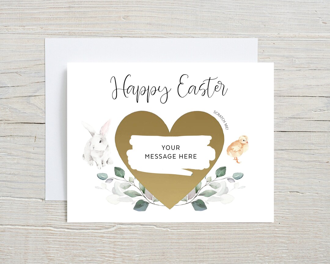 Pregnancy Announcement, Easter Scratch off Card, Happy Easter ...