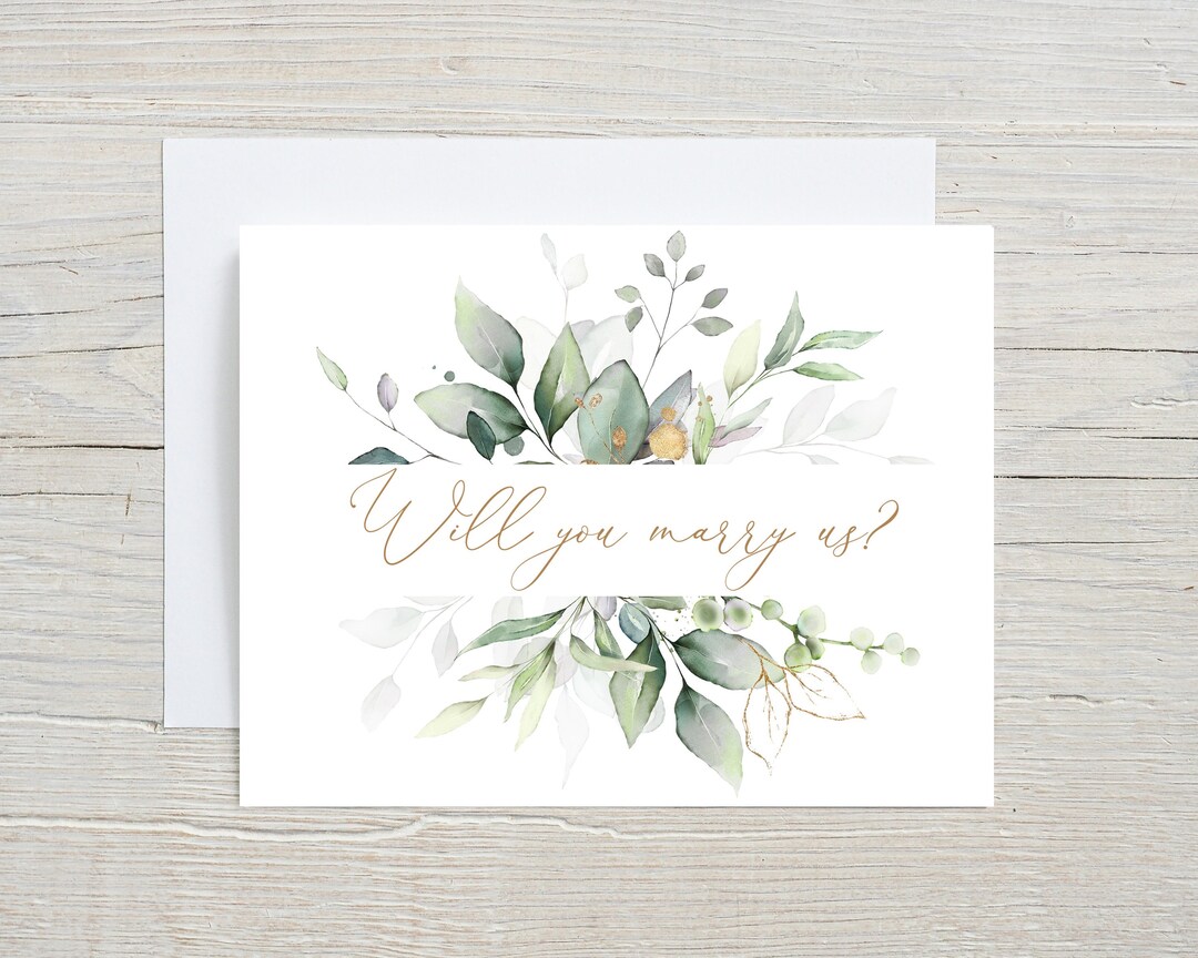 Wedding Officiant Request Card: Eucalyptus Floral Design - Etsy