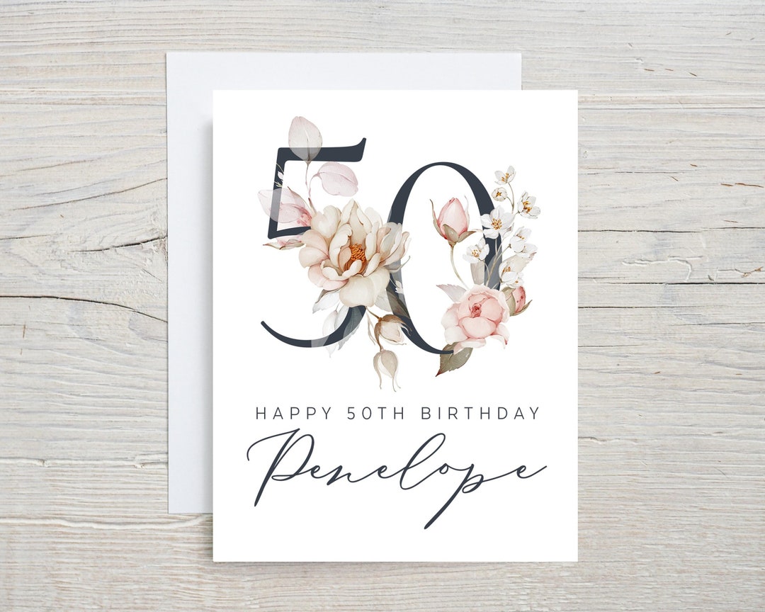 50th Birthday Card, Friend Birthday Card, 50th Birthday, Fifty Birthday ...