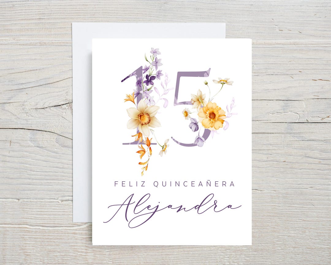 Feliz Quinceanera, 15th Birthday Card, Happy Sweet 15 Birthday Card ...