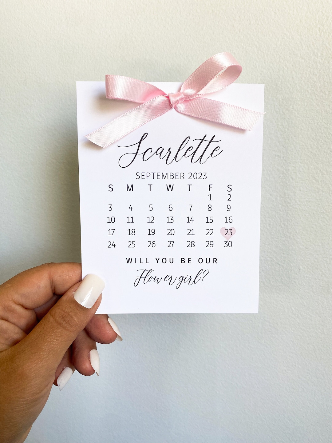 Will You Be My Flower Girl? Calendar Card Proposal, Flower Girl ...