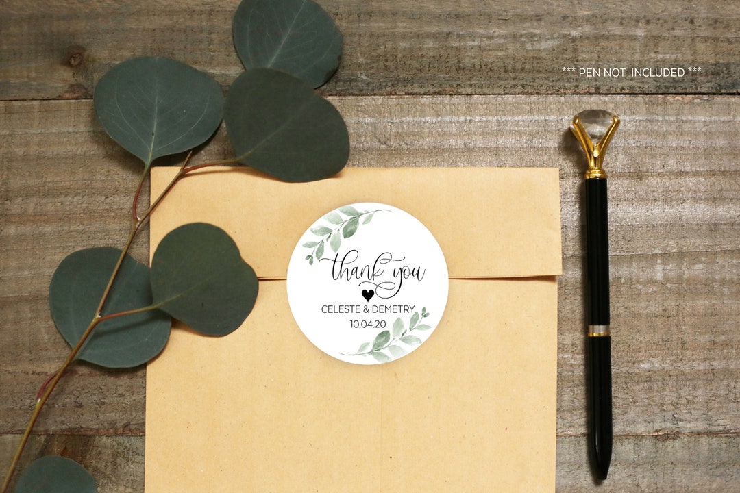 Greenery Sticker Label, Wedding Sticker, Round Sticker Label,custom ...