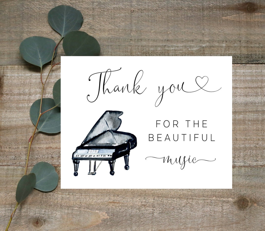Thank You for the Beautiful Music, Pianist Thank You Card, Card for ...