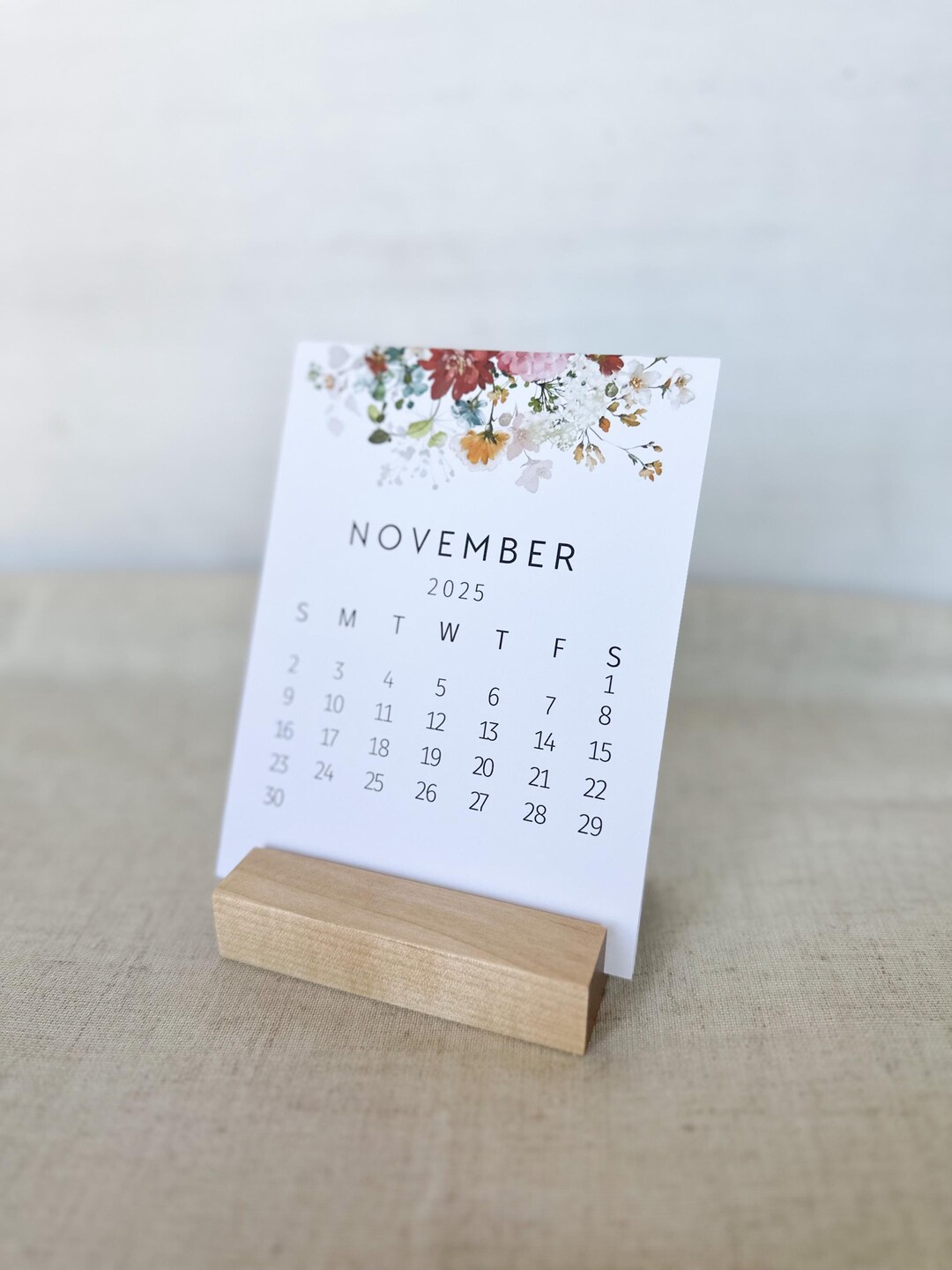 2025 Wildflower Calendar, Small Desk Calendar, Easel or Wood Stand ...
