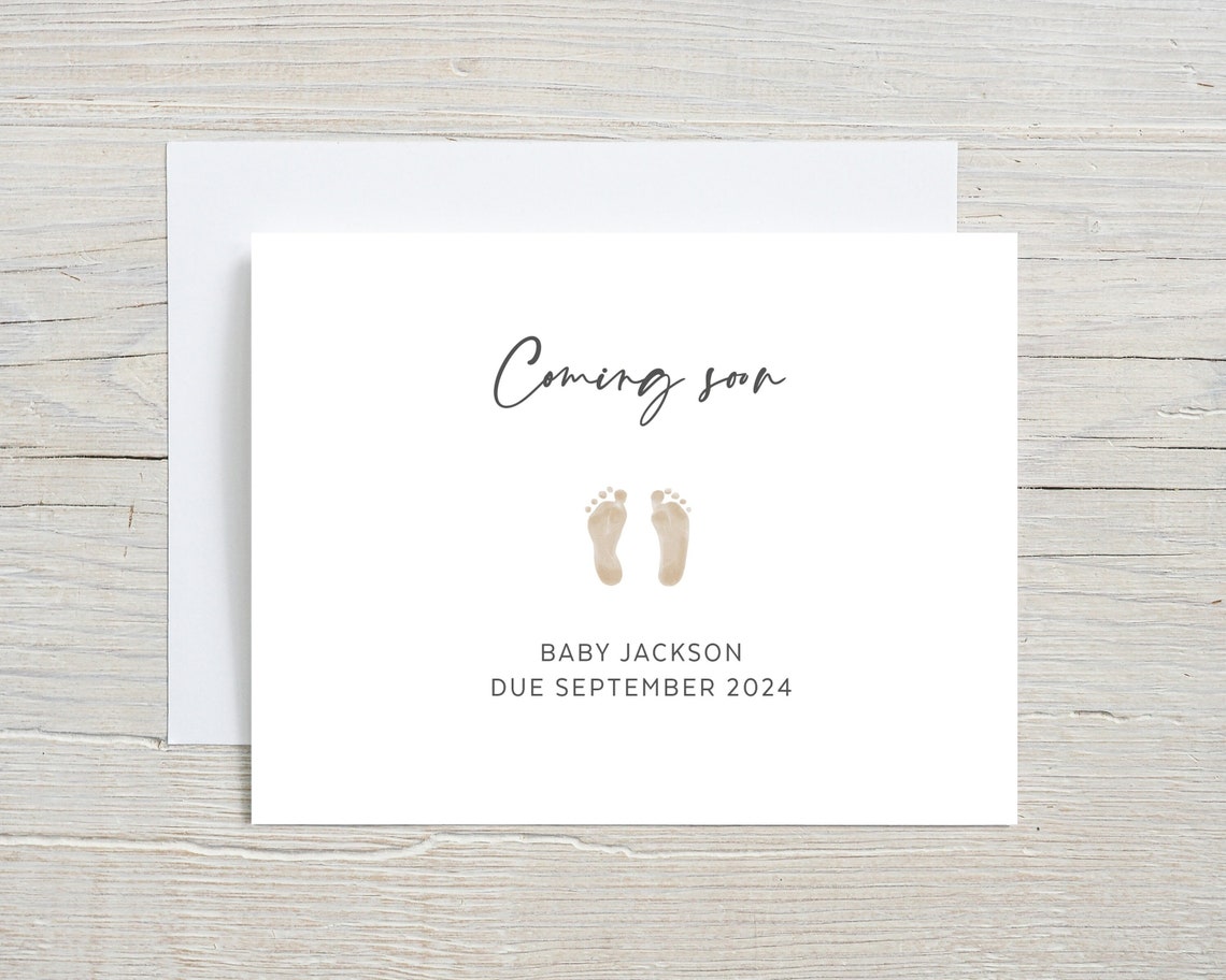 Coming Soon Card, Pregnancy Announcement, Promoted to Grandparents, New ...