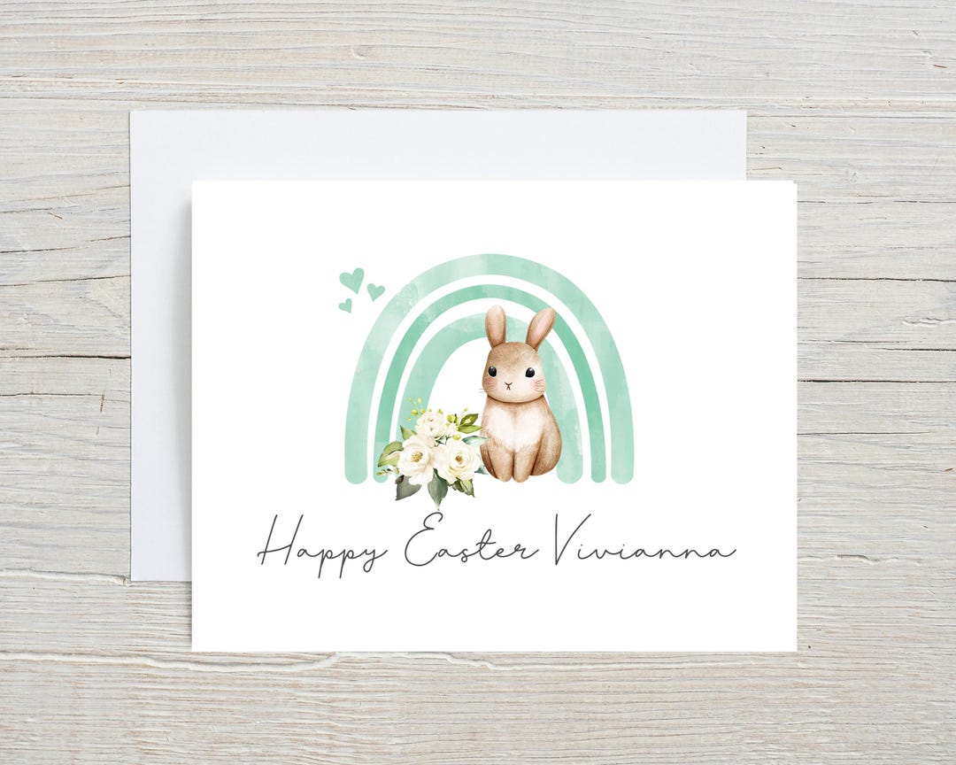 First Easter Card for Baby, Cute Easter Bunny, Happy Easter Card for ...