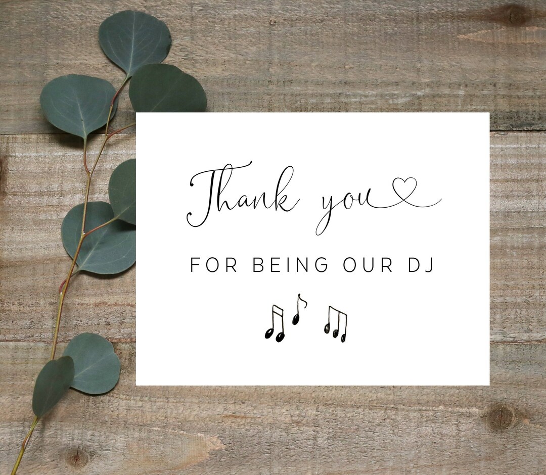 Thank You for Being Our DJ, DJ Thank You Card, Card for DJ, Thank You ...